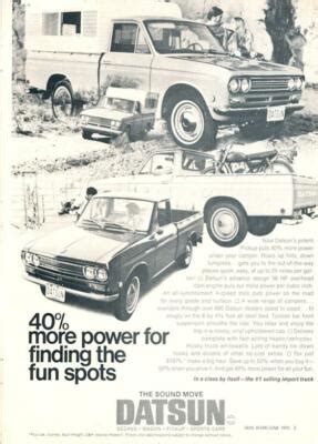 1970 Datsun Pickup And Camper Shell Print Ad 187500 Fun Vintage Garage