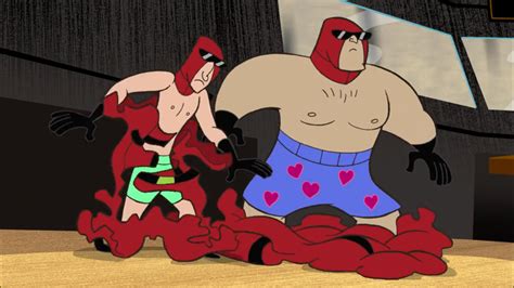 Shirtless Drawn Cartoon Boys And Men Wade At The Beach And Henchmen In