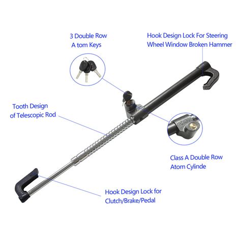 Badu Bg Allrey Автомобилна ключалка на педала на съединителя Защитен автомобилен волан