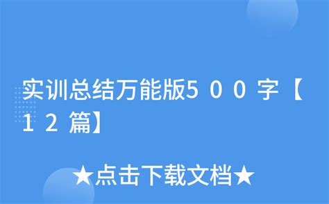 实训总结万能版 字 篇