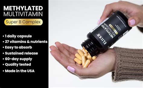 Eliixr Methylated Multivitamin Methylfolate Supplement Active B12 Methylcobalamin