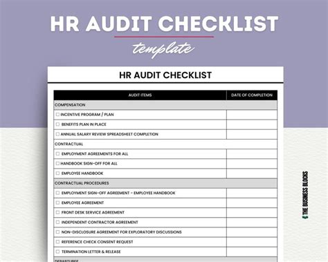 Human Resources Audit Checklist Internal Audit Checklist Hr Template Employee File Audit Hr