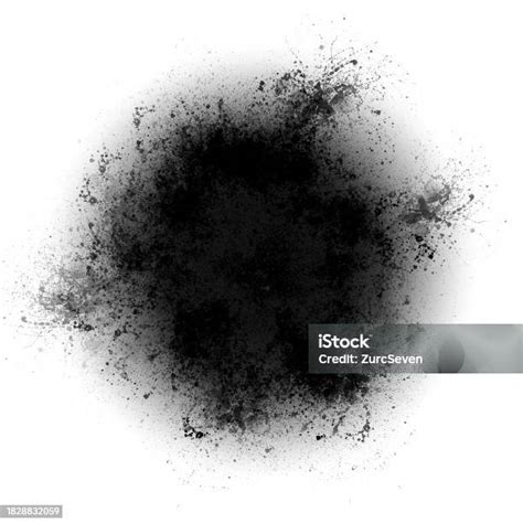 잉크가 튄다 기름 얼룩 짙은 검은 색 스패터의 추상적 인 스플래쉬는 흰색 창조적 인 일러스트레이션에 기름 수채화 폭발을 떨어