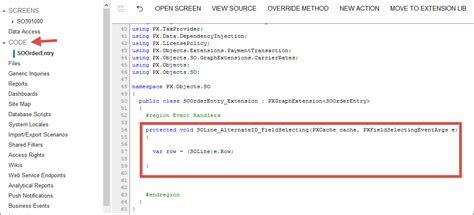 acumatica event handlers fieldselecting fielddefaulting fieldverifying fieldupdating