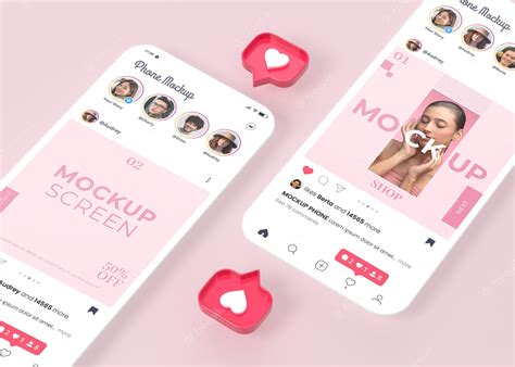 소셜 미디어 인터페이스 높은 각도 프리미엄 Psd 파일