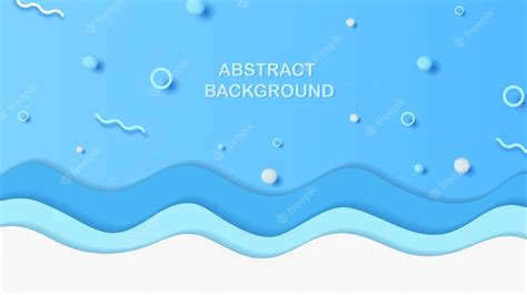 추상 배경 바다 파도 종이 컷 스타일 프리미엄 벡터