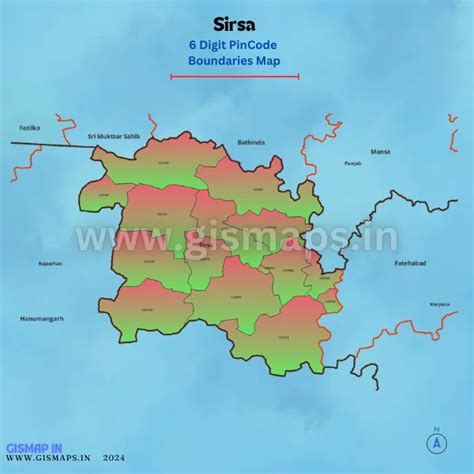 Sirsa Pincodenoundaries Map Haryana