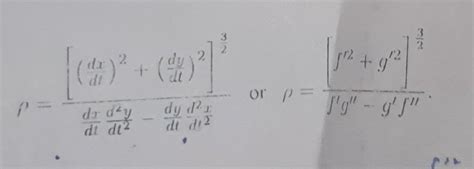 Solved Show The Radius Of Curvature In Parametric Form