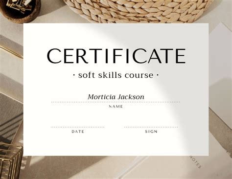 Soft Skills Course Achievement Confirmation Online Certificate Template
