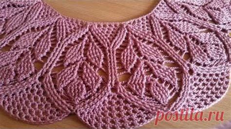Вязание крючком круглой кокетки с узором рельефных веточек Часть 1 крючком Постила