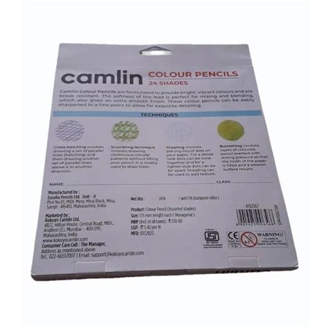 Multicolor Wood Camlin Colour Pencil For Drawing Packaging Size 24