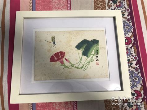 图精品 齐白石 牵牛花 装框 50年代荣宝斋木板水印 下真迹一等 硬卡纸木板水印 技术要求更高 还有齐白石弘一韩天衡等西泠印社名家印谱在拍