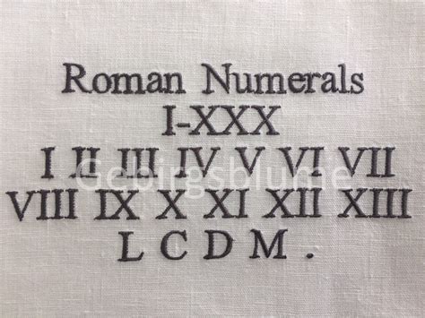 Roman Numerals Embroidery Font Instant Download Numerals Etsy Australia