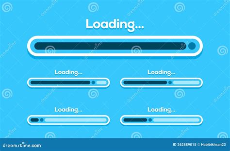 Set Of Loading Bar Vector Illustration Progress Visualization Loading