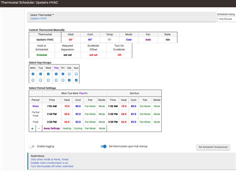 Lutron Thermostat Scheduler Strangeness Built In Apps Hubitat
