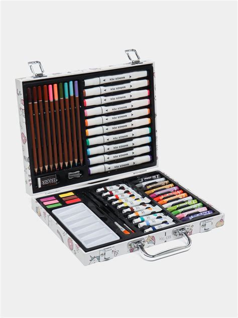 Набор для рисования и творчества маркеры карандаши в кейсе в чемоданчике детям купить по