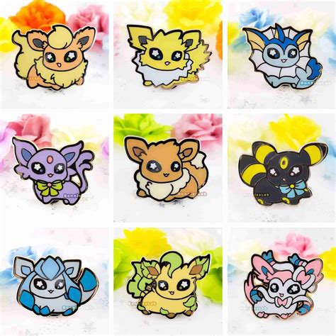Pokemon Chibi Eeveelution Enamel Pin Set Bonnies Lab
