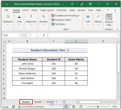 How To Save Multiple Sheets In Excel To CSV Easy Methods