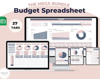 Monthly Budget Spreadsheet For Google Sheets Budget Template Etsy