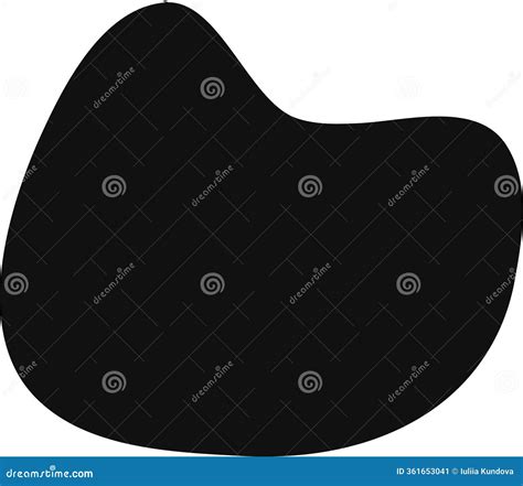 Smooth Rounded Black Organic Blob Shape With A Curved Top And A