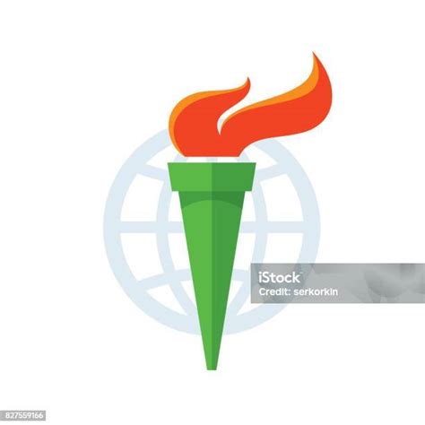 Torch Ilustrasi Konsep Template Ikon Vektor Dalam Gaya Datar Api Api