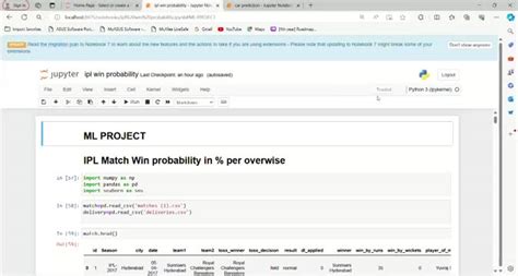 Video Chidananda Mohapatra On Linkedin Machinelearning Iplpredictions Datascience