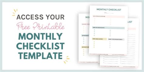 Monthly Checklist To Simplify Life Free Printable