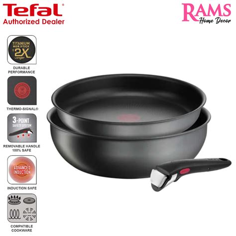 Tefal 3 Pcs Ingenio Daily Chef Induction Nonstick Die Cast Aluminium Cookware Set Periuk