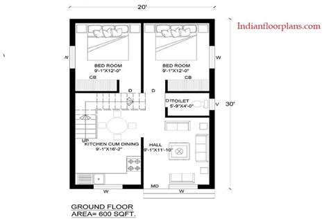 1 Bhk Floor Plan Drawing