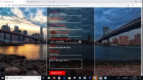 How To Create Registration Form With Transpa Background In Html And Css My Bios