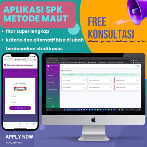 Jual Aplikasi Sistem Pendukung Keputusan Spk Metode Maut Menggunakan
