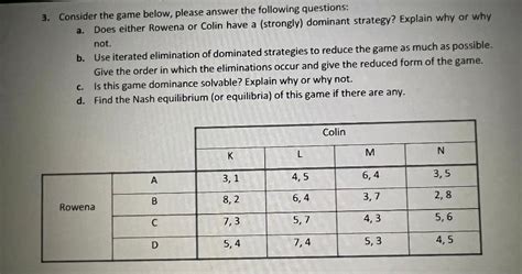 solved 3 consider the game below please answer the