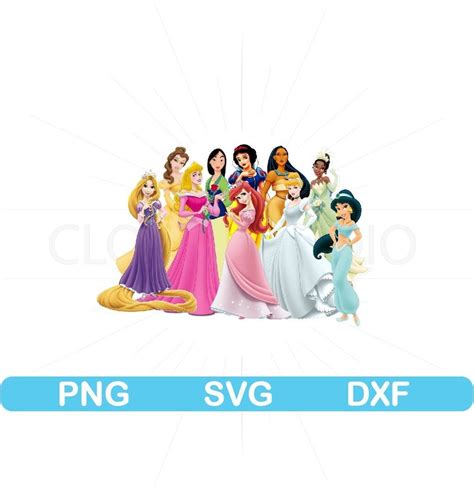 All Disney Princess Svg Disney Princess Svg Cinderella Svg Etsy