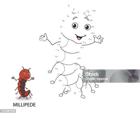 도트 게임에 점을 연결합니다 숫자 게임 선을 그립니다 귀여운 밀리페드 만화의 벡터 일러스트레이션 아이들을위한 교육 게임 0명에 대한 스톡 벡터 아트 및 기타 이미지 Istock