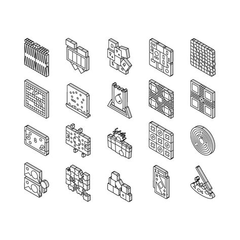 Game Table Play Board Isometric Icons Set Vector 39840374 Vector Art At Vecteezy