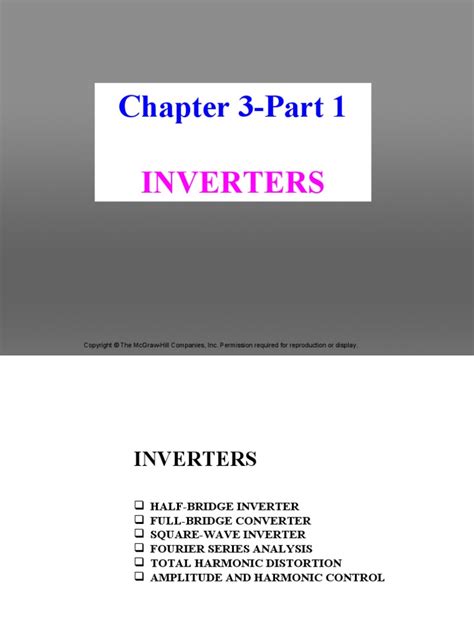 Chapter 3 Part 1 Inverters Pdf Power Inverter Power Electronics