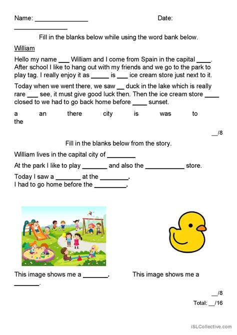 read the story and fill in the blanks… english esl worksheets pdf and doc