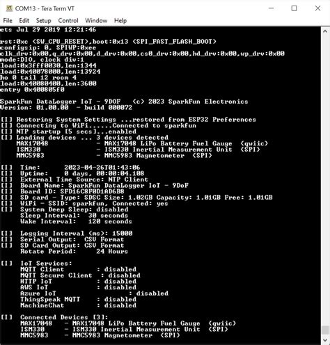 Configuration Sparkfun Datalogger Iot Hookup Guide