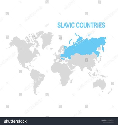 Vector Illustration Map Slavic Countries Stock Vector Royalty Free