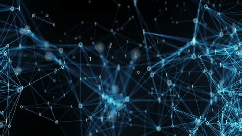 Abstract Digital Data Plexus Binary Nodes And Connection Paths Within Ring Type Of Network