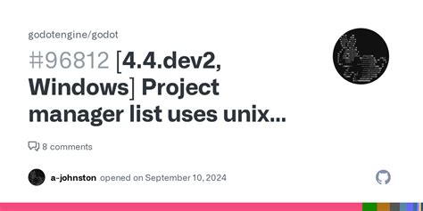 [4 4 Dev2 Windows] Project Manager List Uses Unix Time 0 For All Projects · Issue 96812