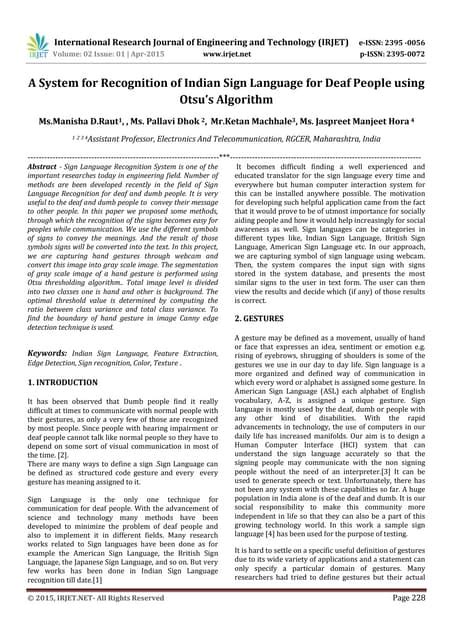 Indian Sign Language Recognition Method For Deaf People Pptx