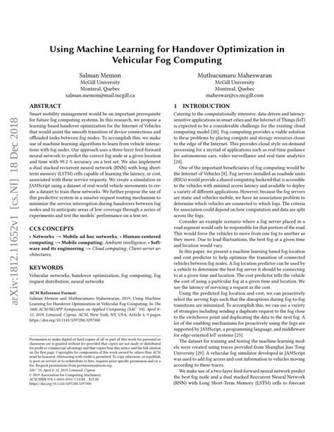 Pdf Using Machine Learning For Handover Optimization In · Future Handover Ho Demand