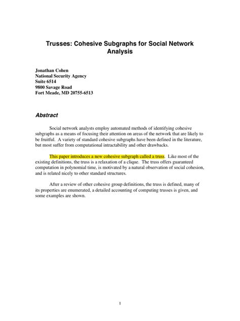 1library Net Trusses Cohesive Subgraphs For Social Network Analysis Pdf Vertex Graph