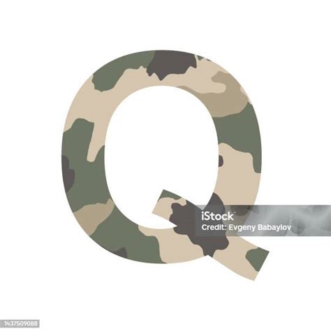 영어 알파벳 문자 Q 흰색 배경에 고립 된 카키색 스타일 벡터 군사에 대한 스톡 벡터 아트 및 기타 이미지 군사 그래피티 디자인 Istock