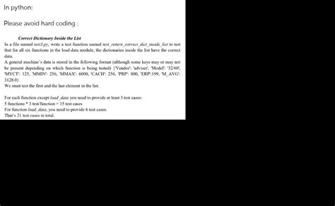 Solved In Python Please Avoid Hard Coding Correct Dictionary Inside