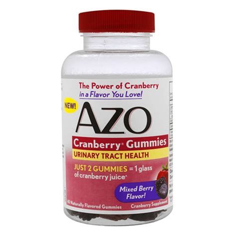 Azo Cranberry Gummies Mixed Berry Flavor 40 Ea