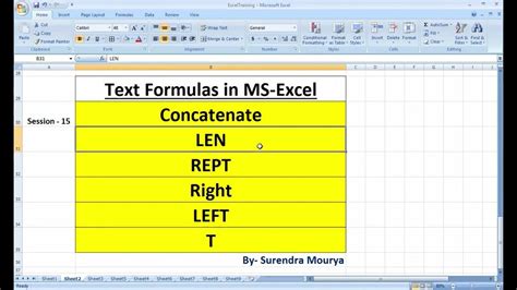 Ms Excel Formulas Concatenate Len Right Left T Ms Excel Text