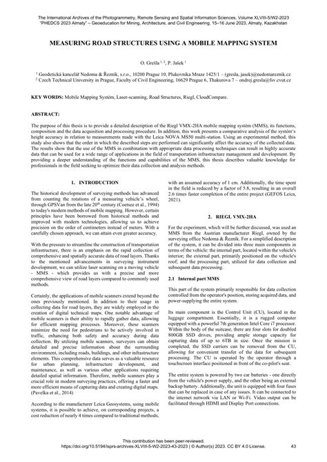 Pdf Measuring Road Structures Using A Mobile Mapping System