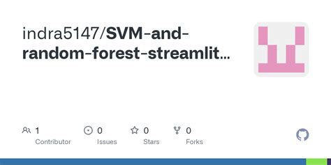 Github Indra5147svm And Random Forest Streamlit Deployment Main